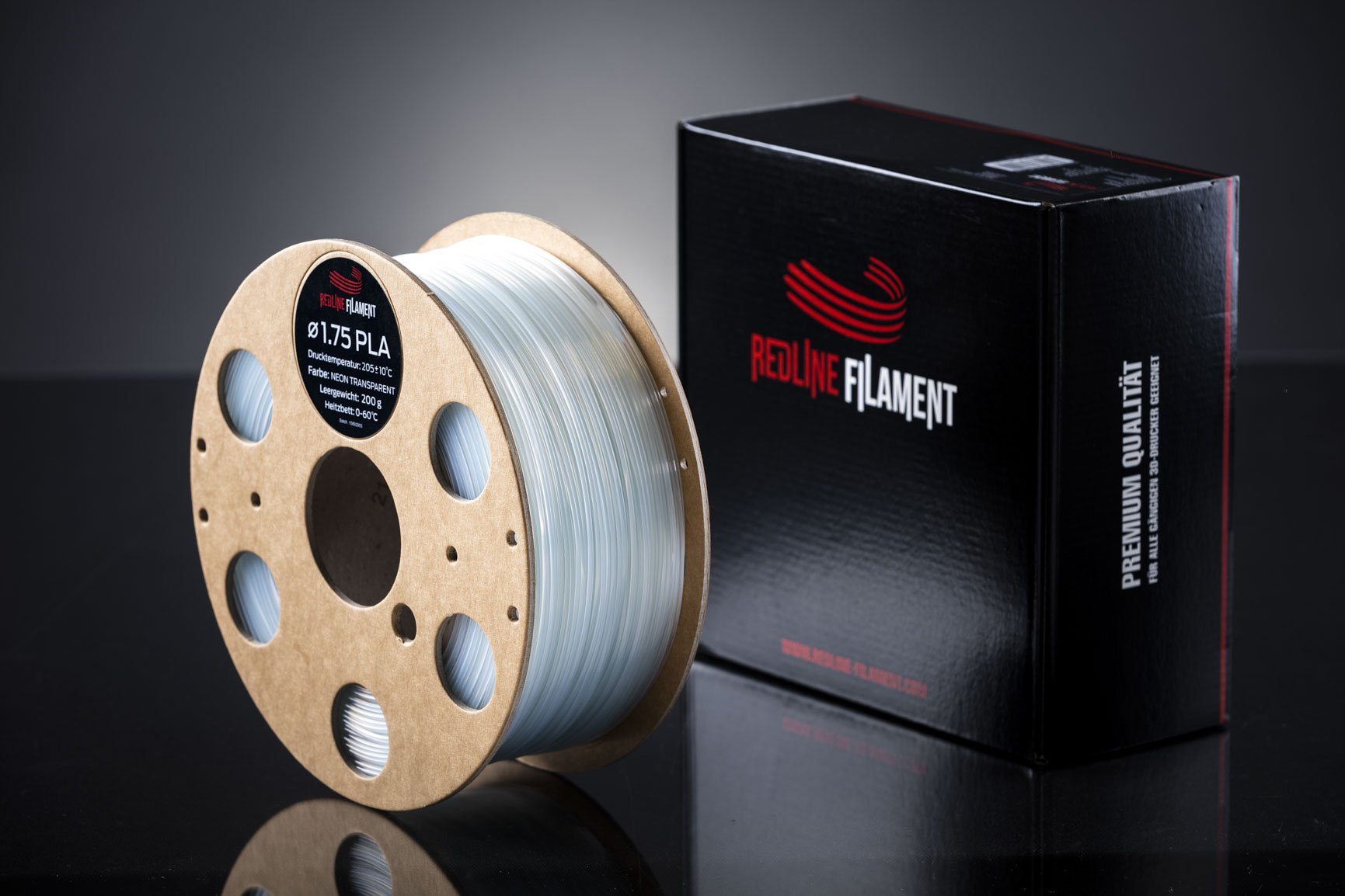 PLA Filament NEON Transparent - REDLINE FILAMENT